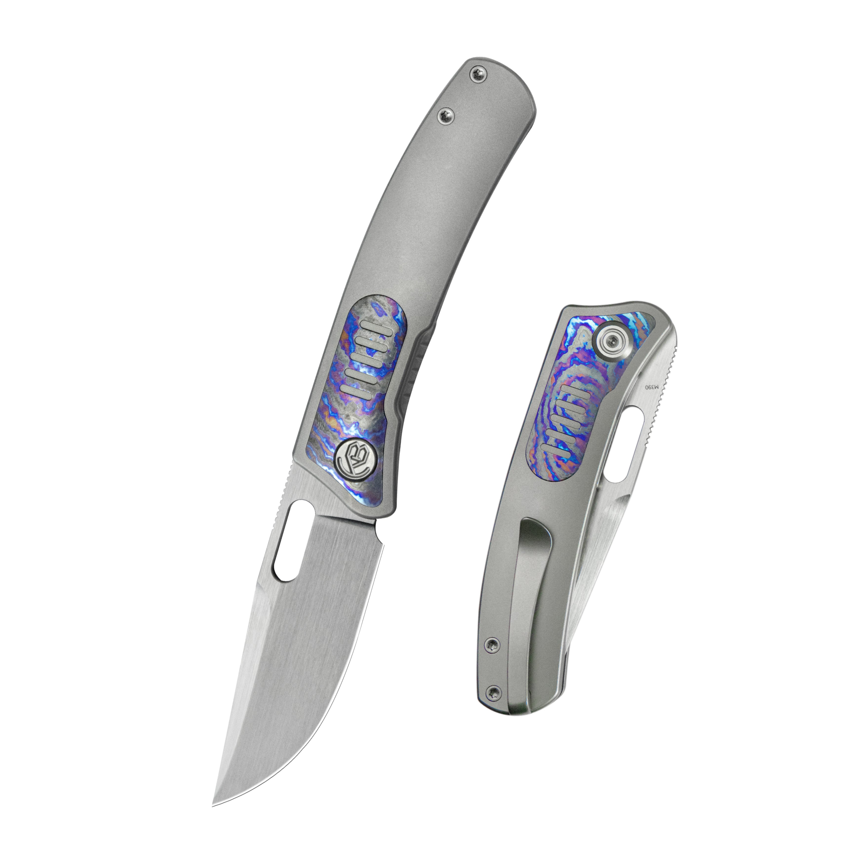 KB Common Thread Folding Knife Sand Blasting Titanium/Zircuti Inlays H
