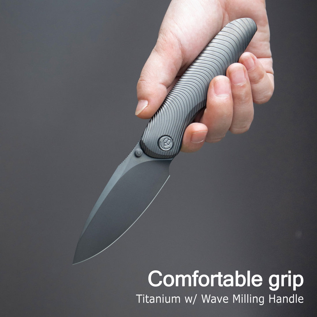 KB Pioneer Folding Knife Flame Titanium w/ Wave Milling Handle 3.35''